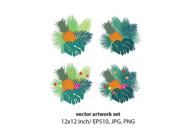 Palm branches - VECTOR ARTWORK SET (926051) | Elements | Design Bundles