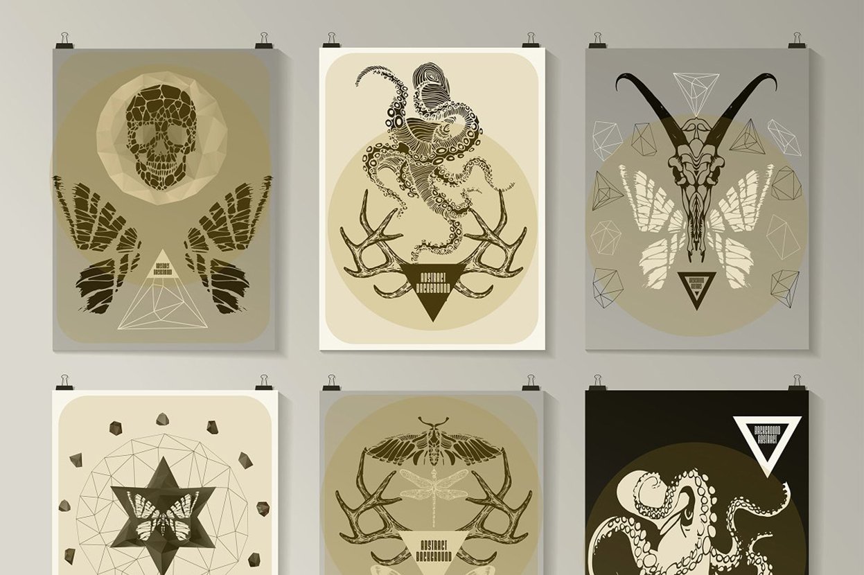 Gothic poster set (773725) | Illustrations | Design Bundles