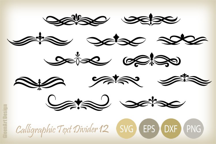 Calligraphic Text Divider Bundle - Gold and Black Colors (538503 ...