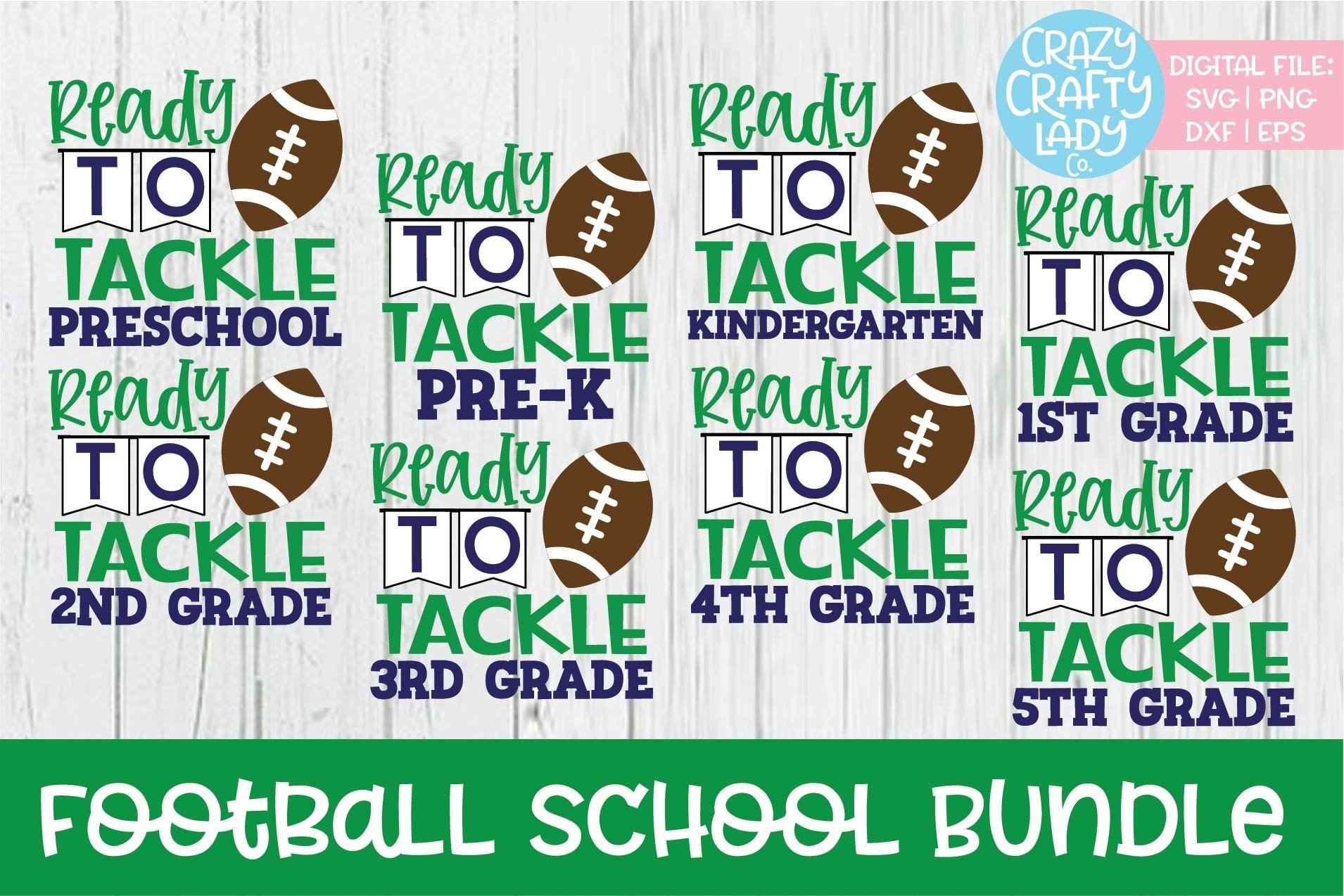 Football School SVG DXF EPS PNG Cut File Bundle (280899) | Cut Files ...