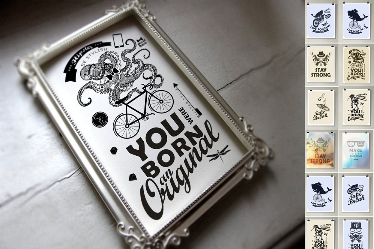 Funny Quote posters (805013) | Backgrounds | Design Bundles