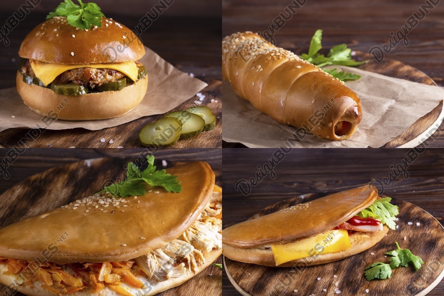 Big fast food set (834359) | Food and Drink | Design Bundles