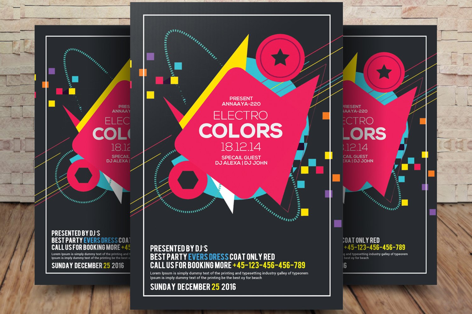 Electro Color Flyer Psd (498716) | Flyers | Design Bundles