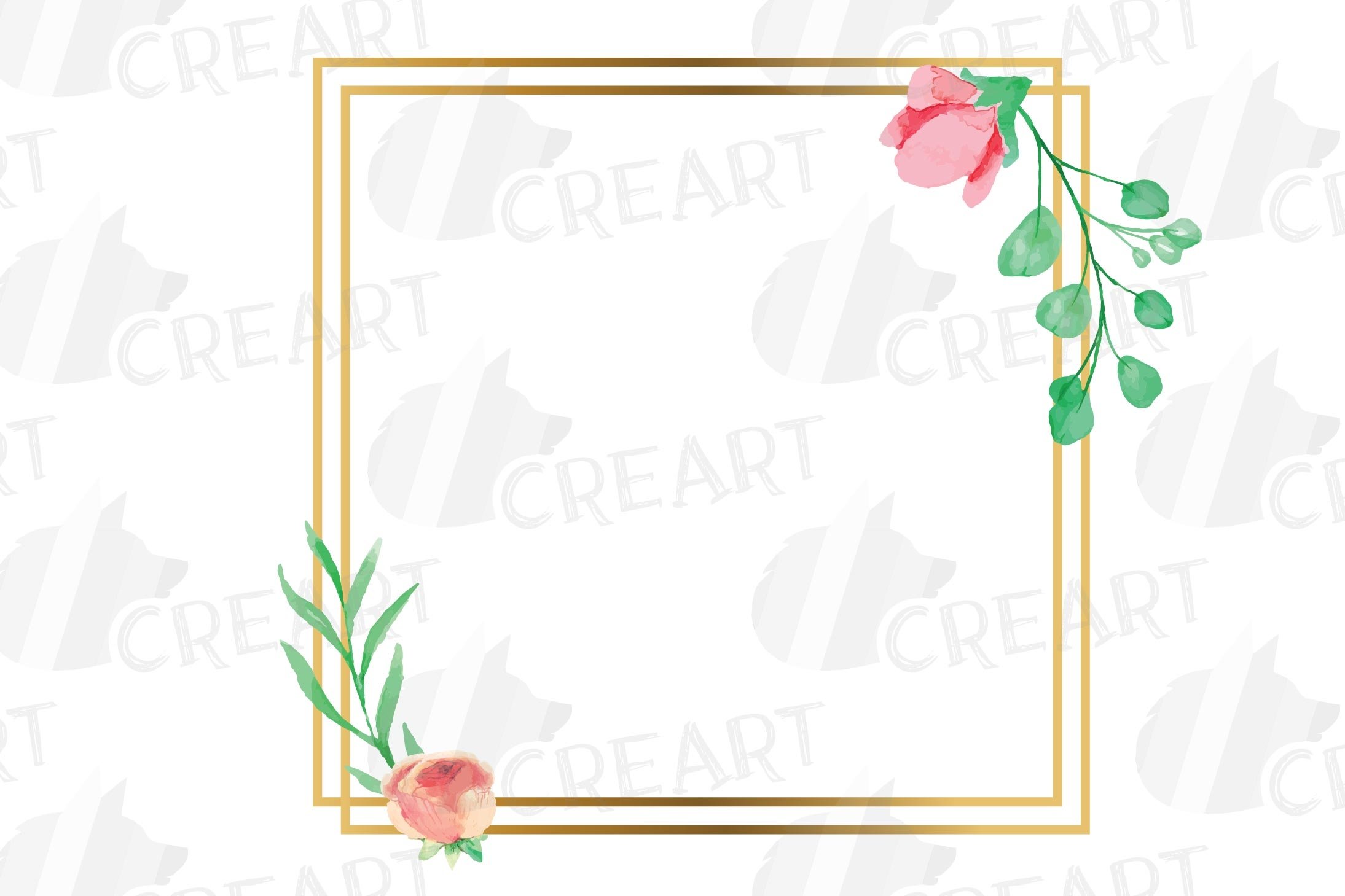 Golden Floral Frames Clip Art. Wedding geometric borders png (457493 ...