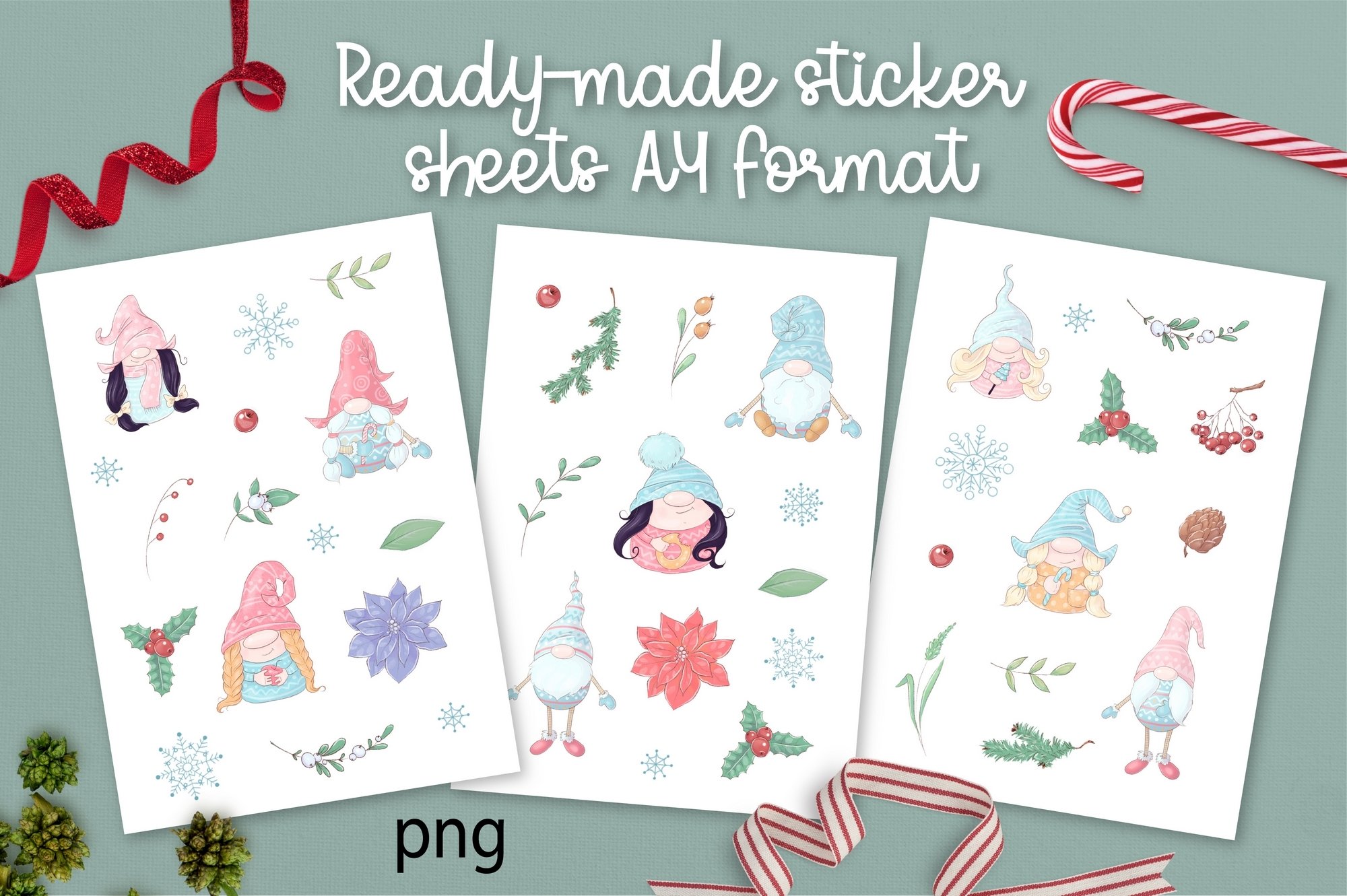 Christmas Gnome Stickers