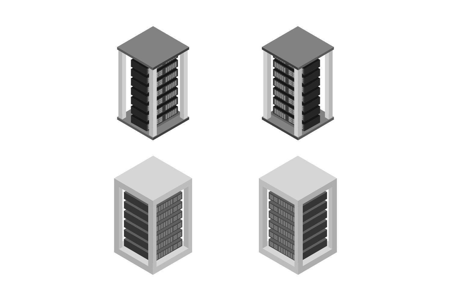 isometric server (608542) | Icons | Design Bundles