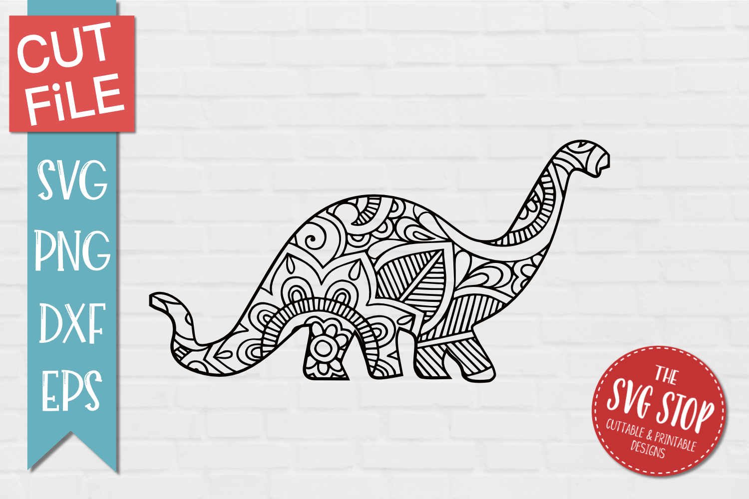 Zentangle Dinosaur - SVG, PNG, DXF, EPS (344790) | SVGs | Design Bundles