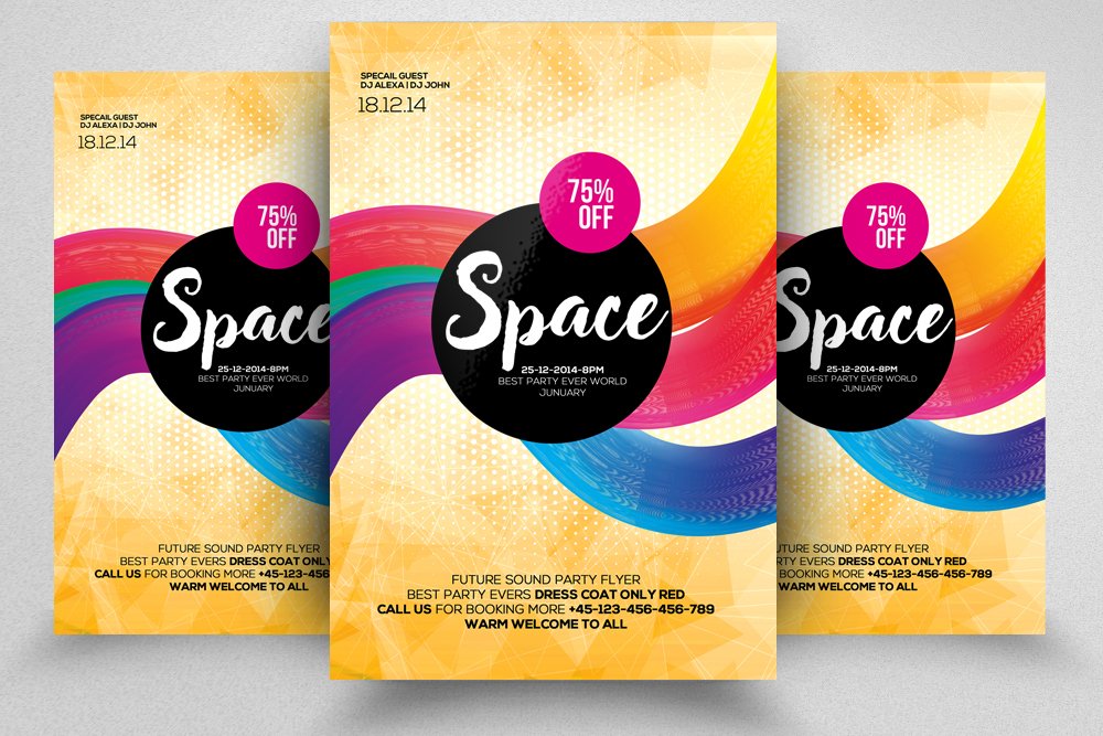 Space Flyer/ Poster Template (228671) | Flyers | Design Bundles