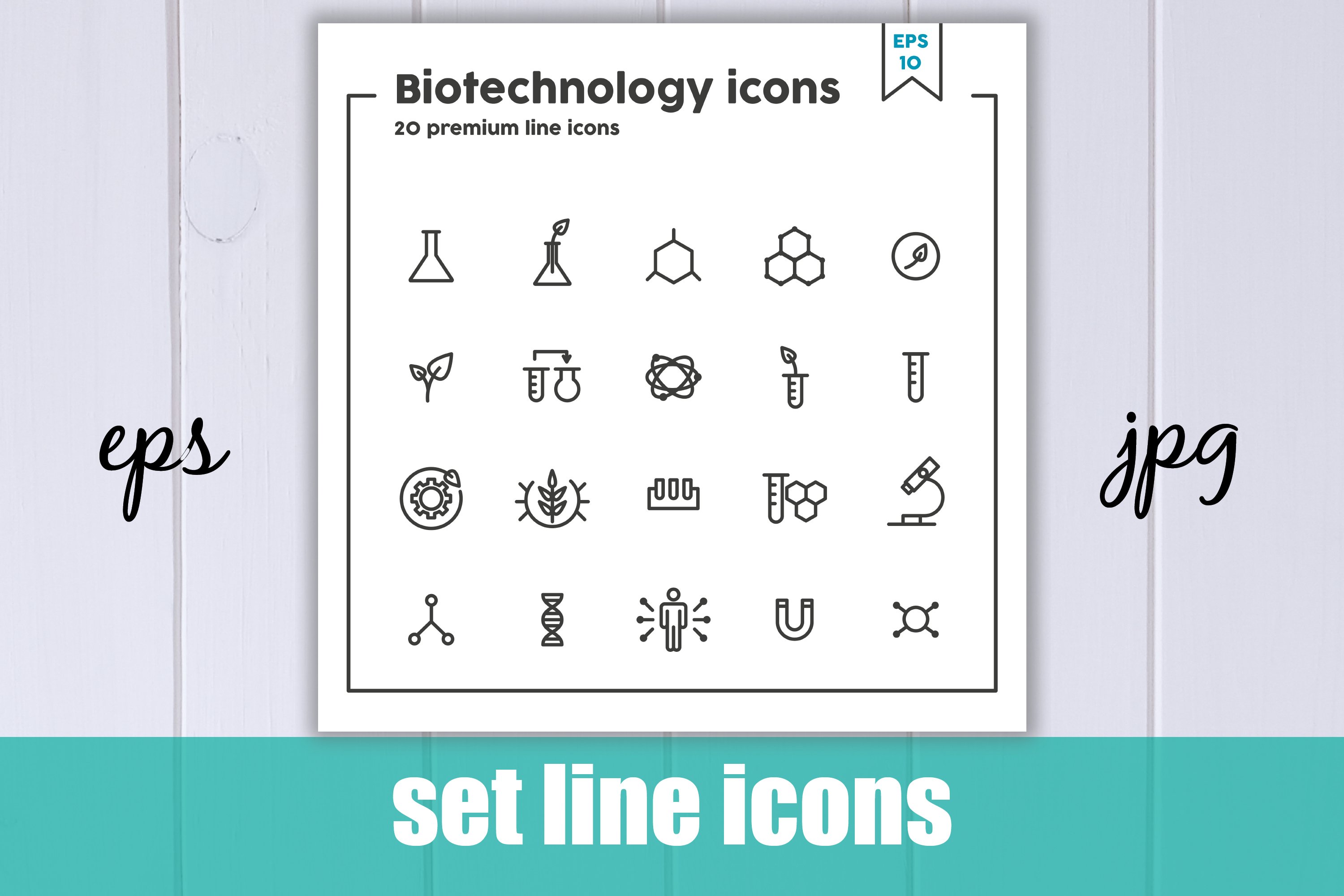 Biotechnology icons vector bundle, graphic EPS file (676140) | Icons ...