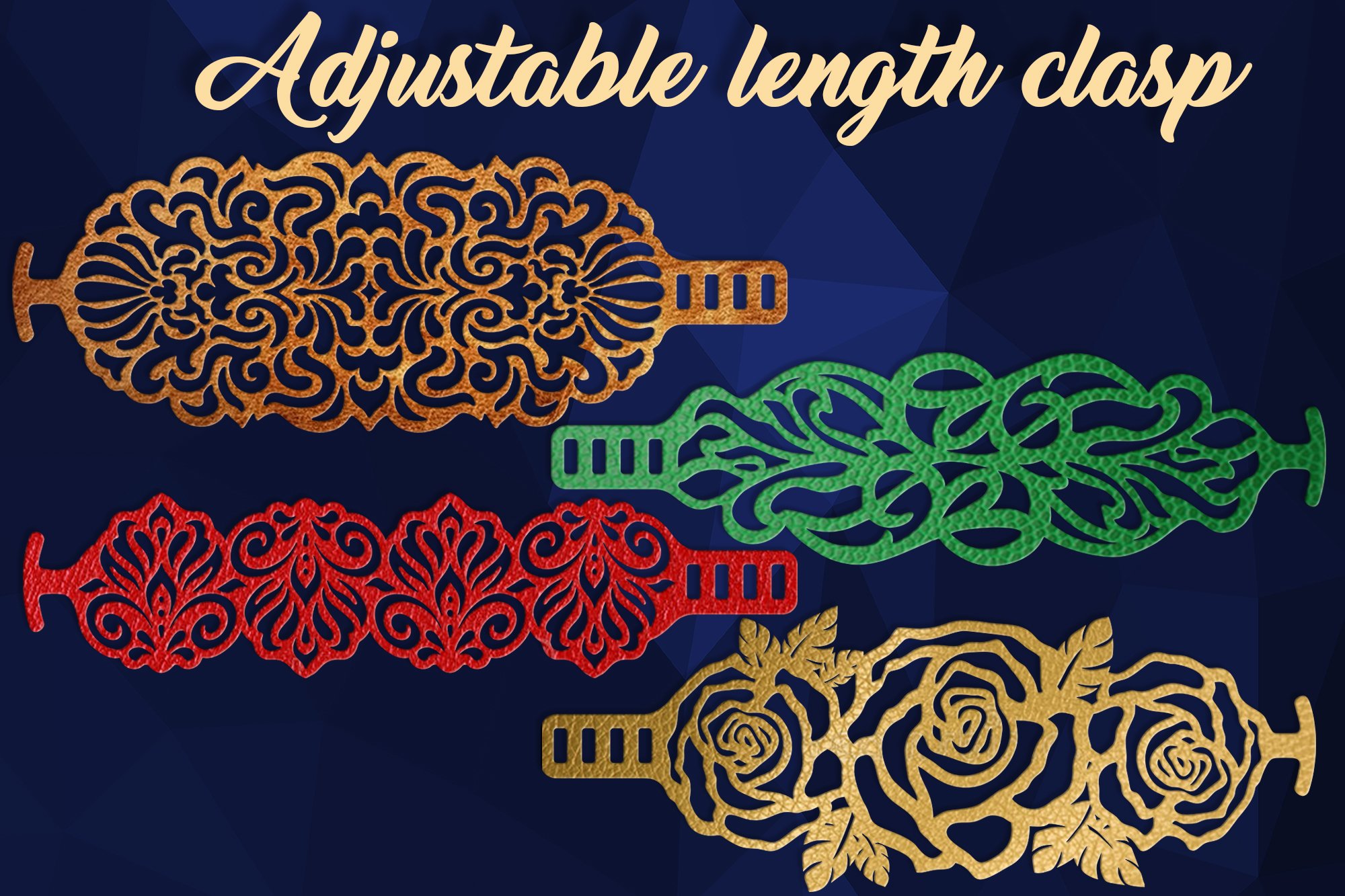 4 Leather Cuff Bracelet svg Jewelry template (661414) | Cut Files ...