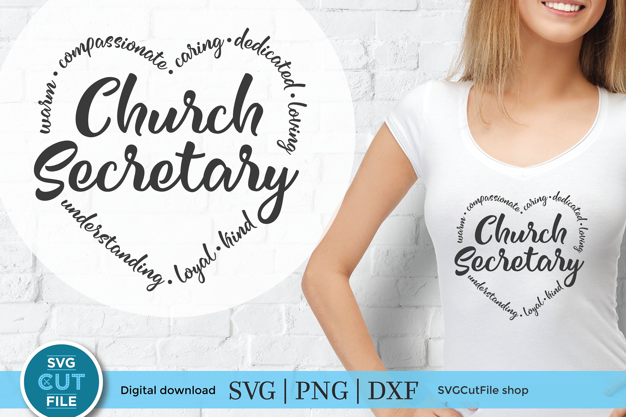 Church secretary svg with subway art heart
