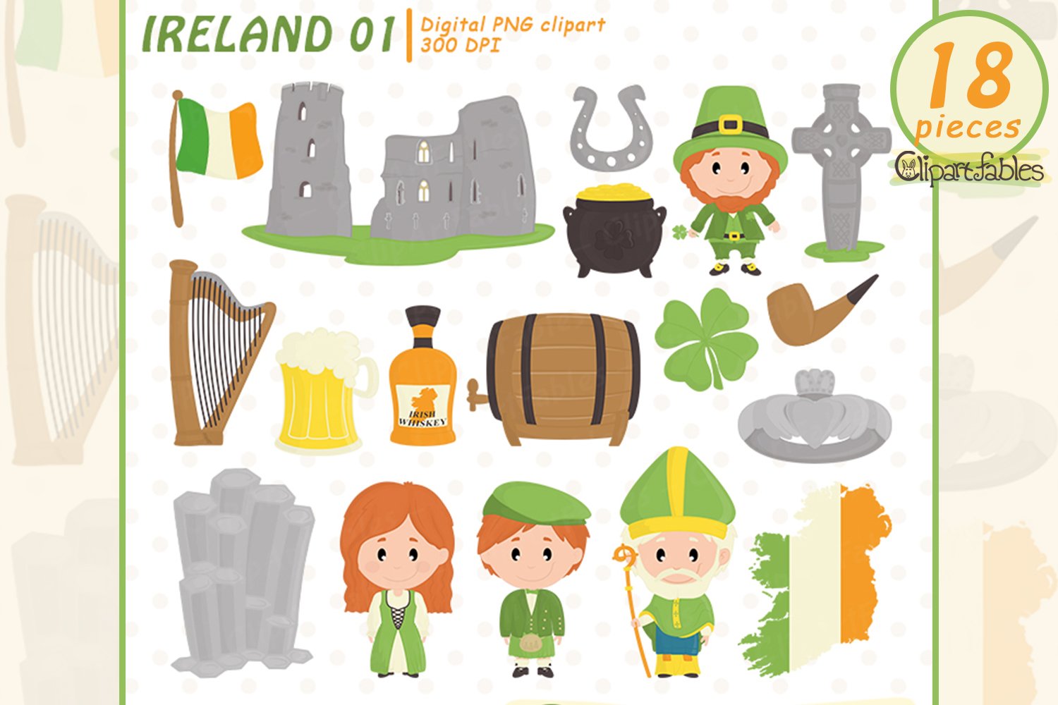 IRELAND clipart, Cute celtic clip art, Travel, Irish design (721695 ...
