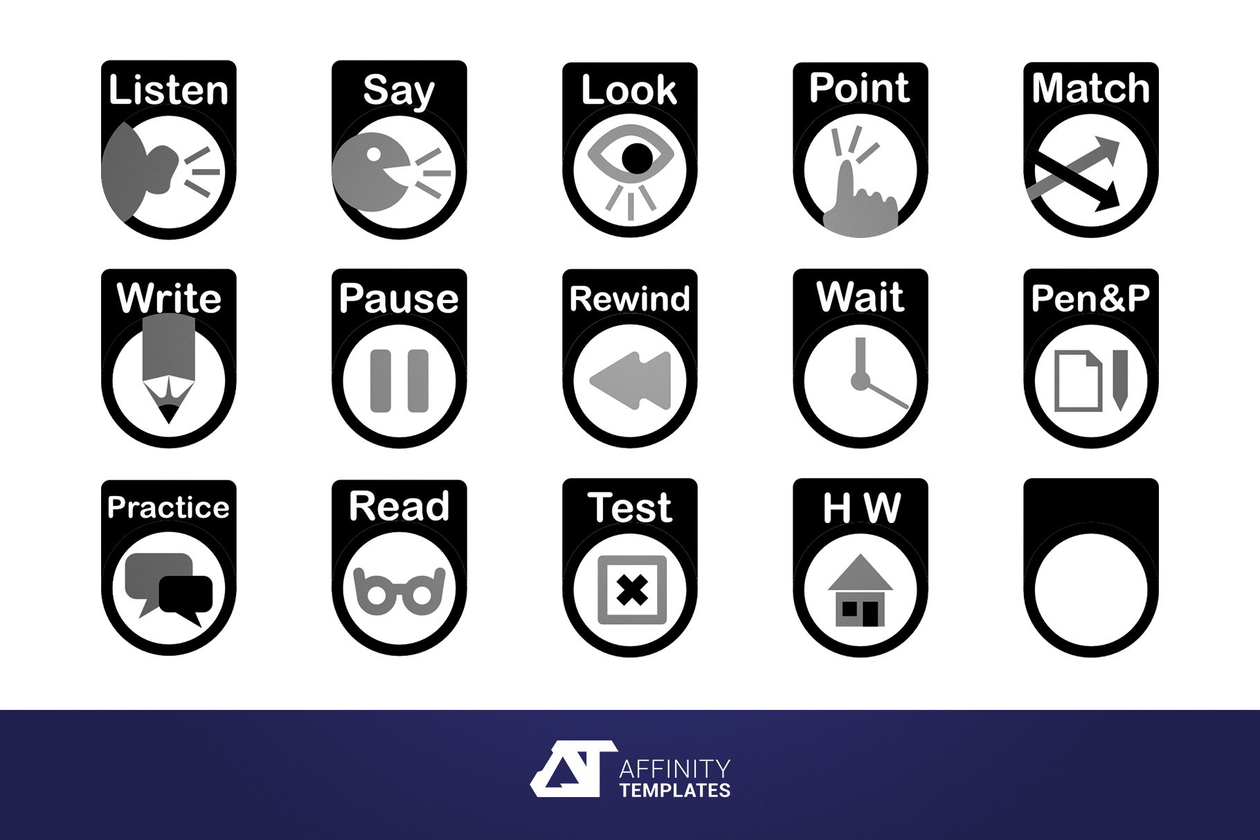 Instructional Icons for Virtual classroom (563597) | Icons | Design Bundles