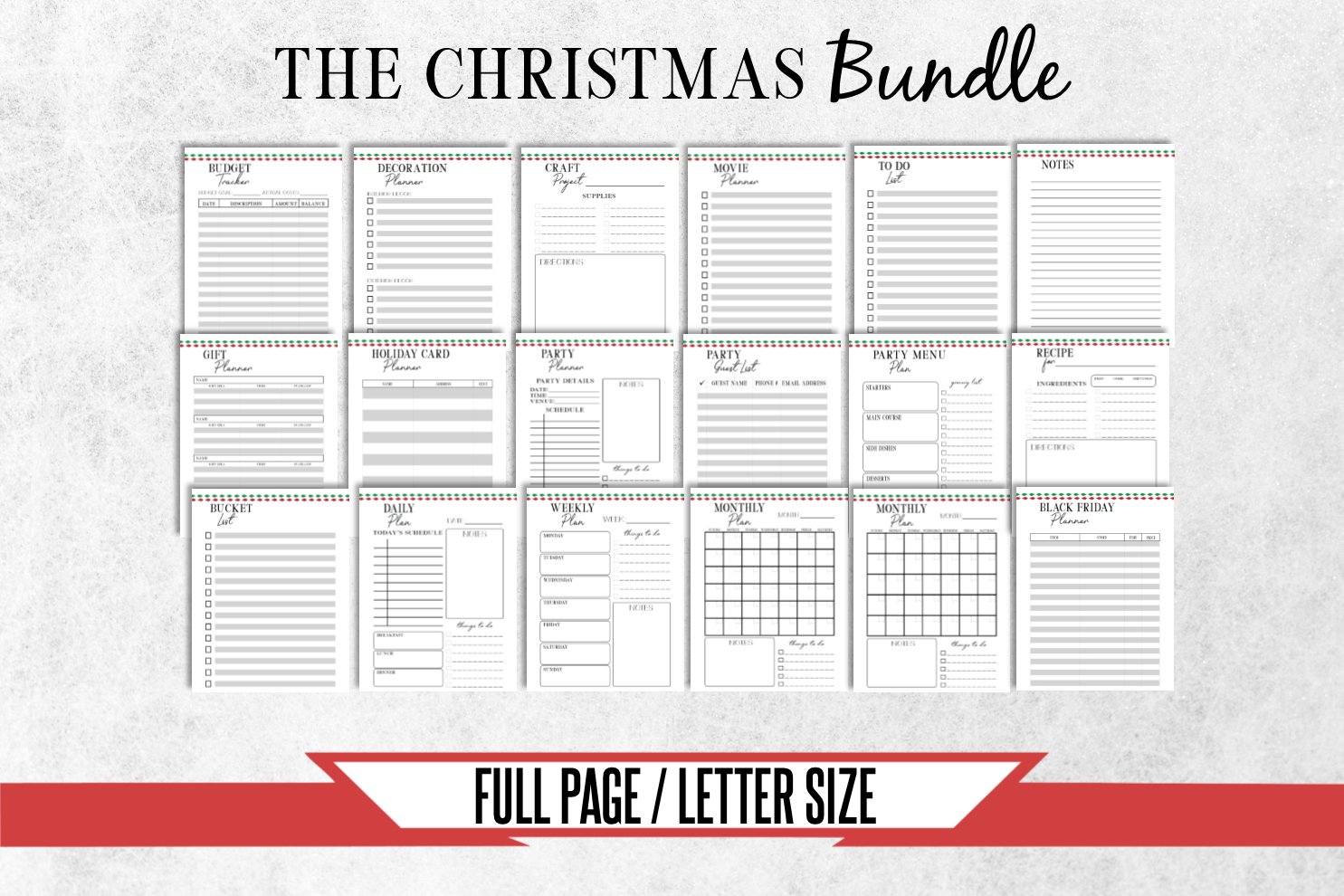 Christmas Bundle Printable Planner Page (368552) | Digital | Design Bundles