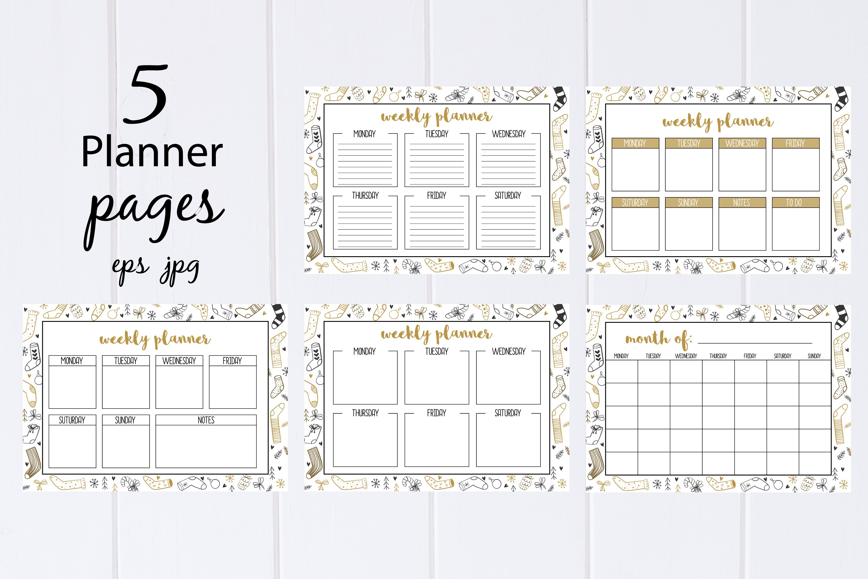 85 Planner pages A4 size, digital templates bundle (1021570) | Digital ...