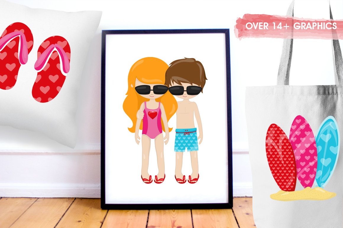 Valentine Lovers graphics and illustrations, vector