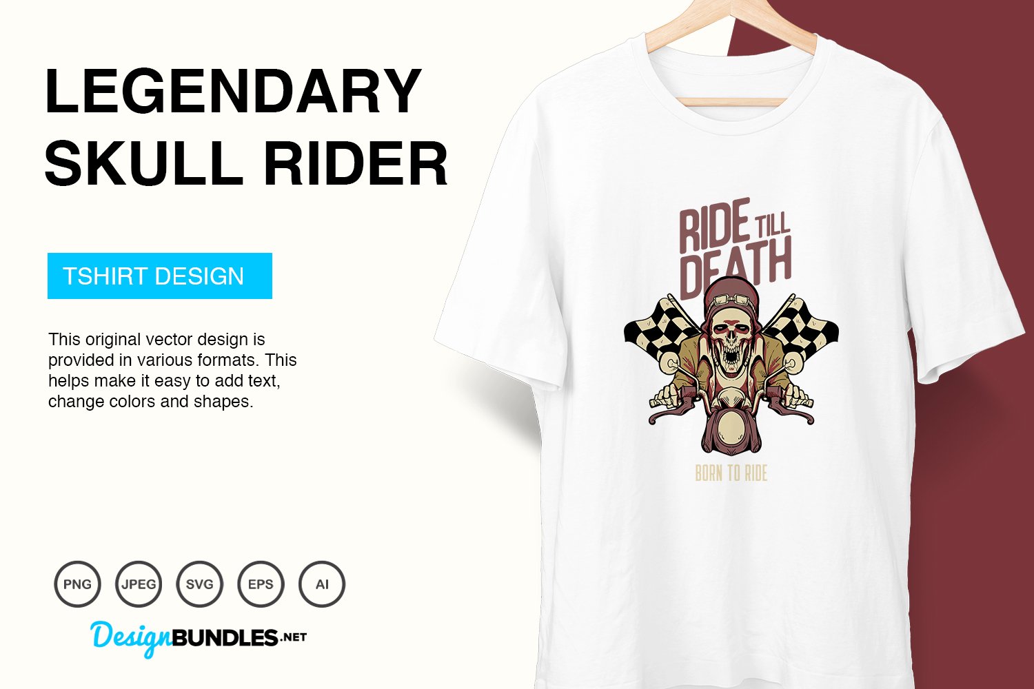 Legendary Skull Rider Vector Illustration