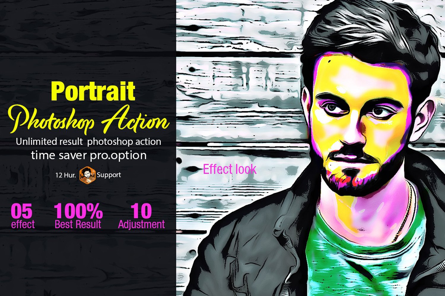 Portrait Photoshop Action (1262009) | Photoshop Plugins | Design Bundles