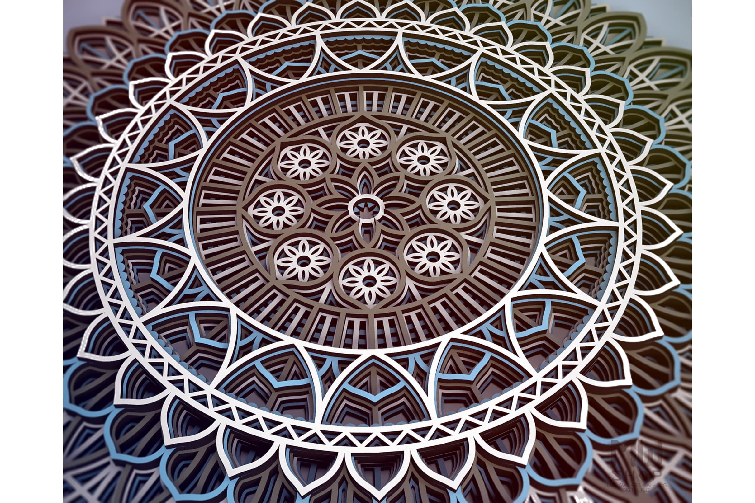 M15 - Flower Mandala DXF file, Multilayer Mandala Pattern (578816 ...