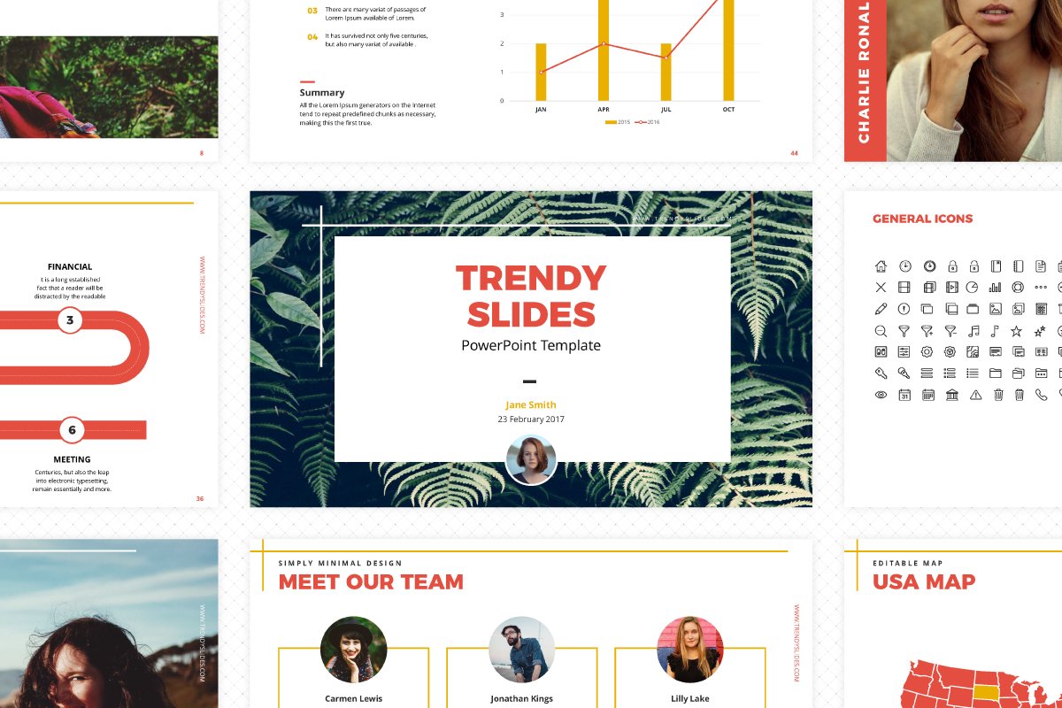 Trendy Slides PowerPoint Template (125730) | Presentation Templates ...