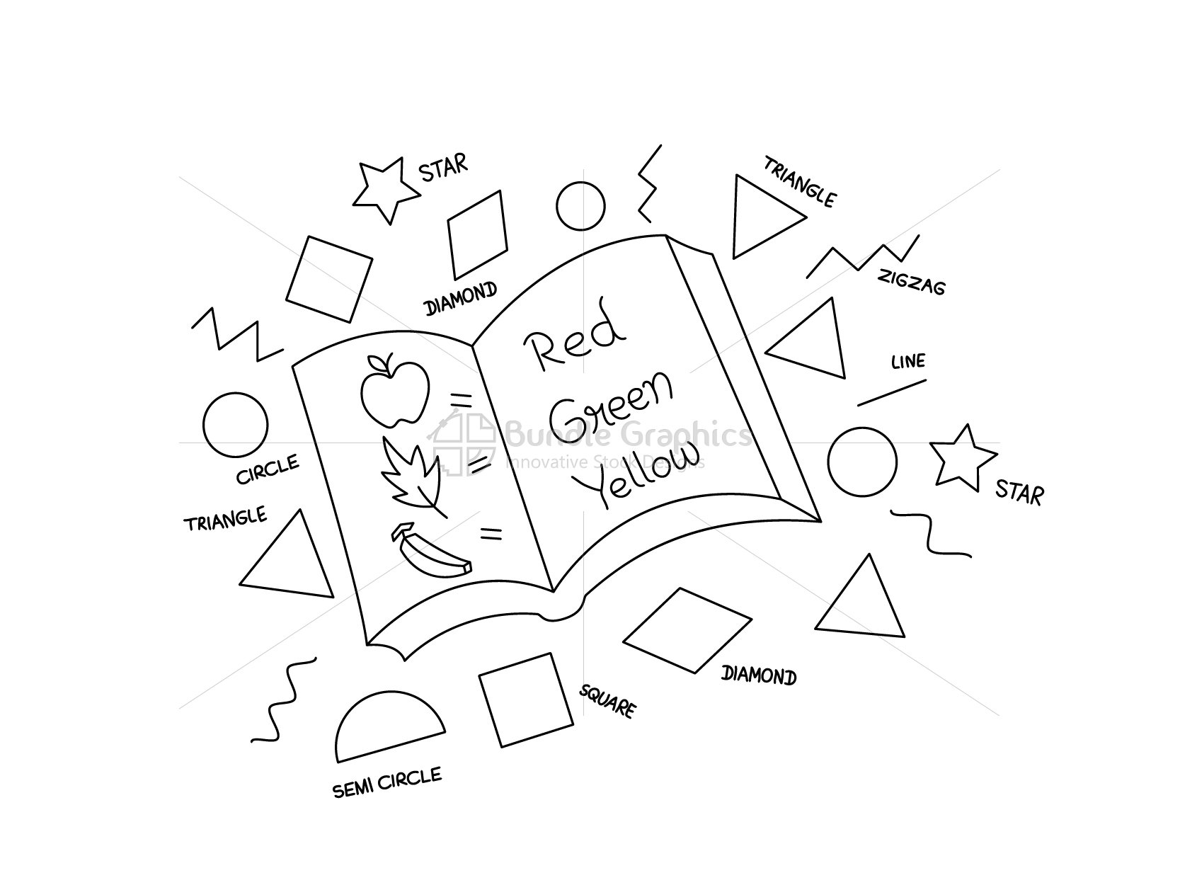 Primary Education Book Graphical Illustration (20094) | Illustrations ...