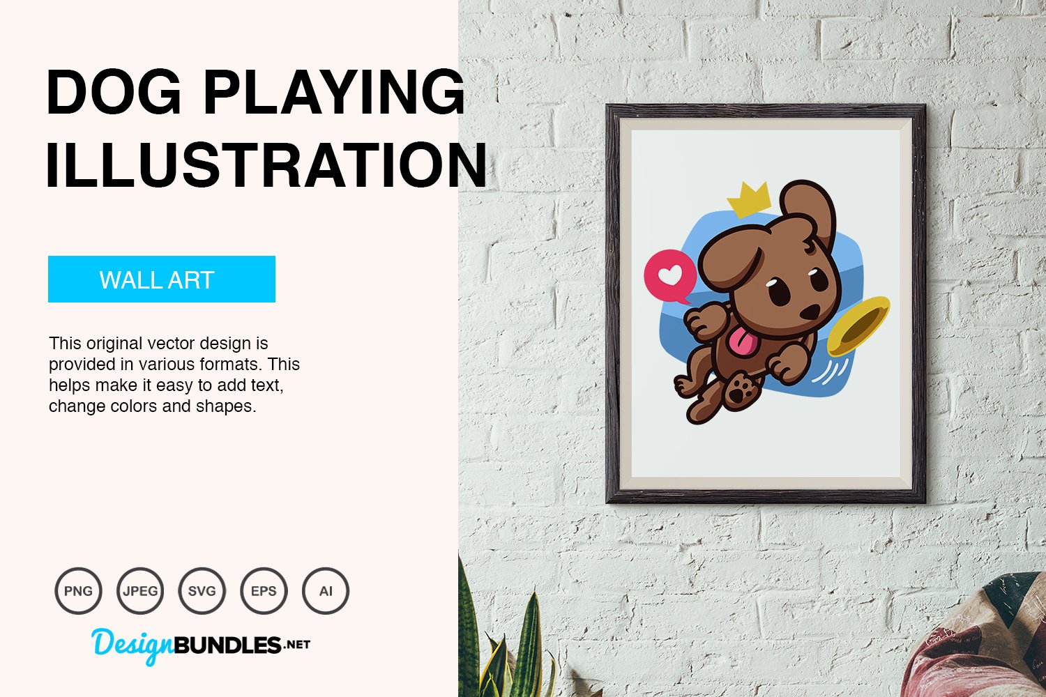 Dog Playing Vector Illustration