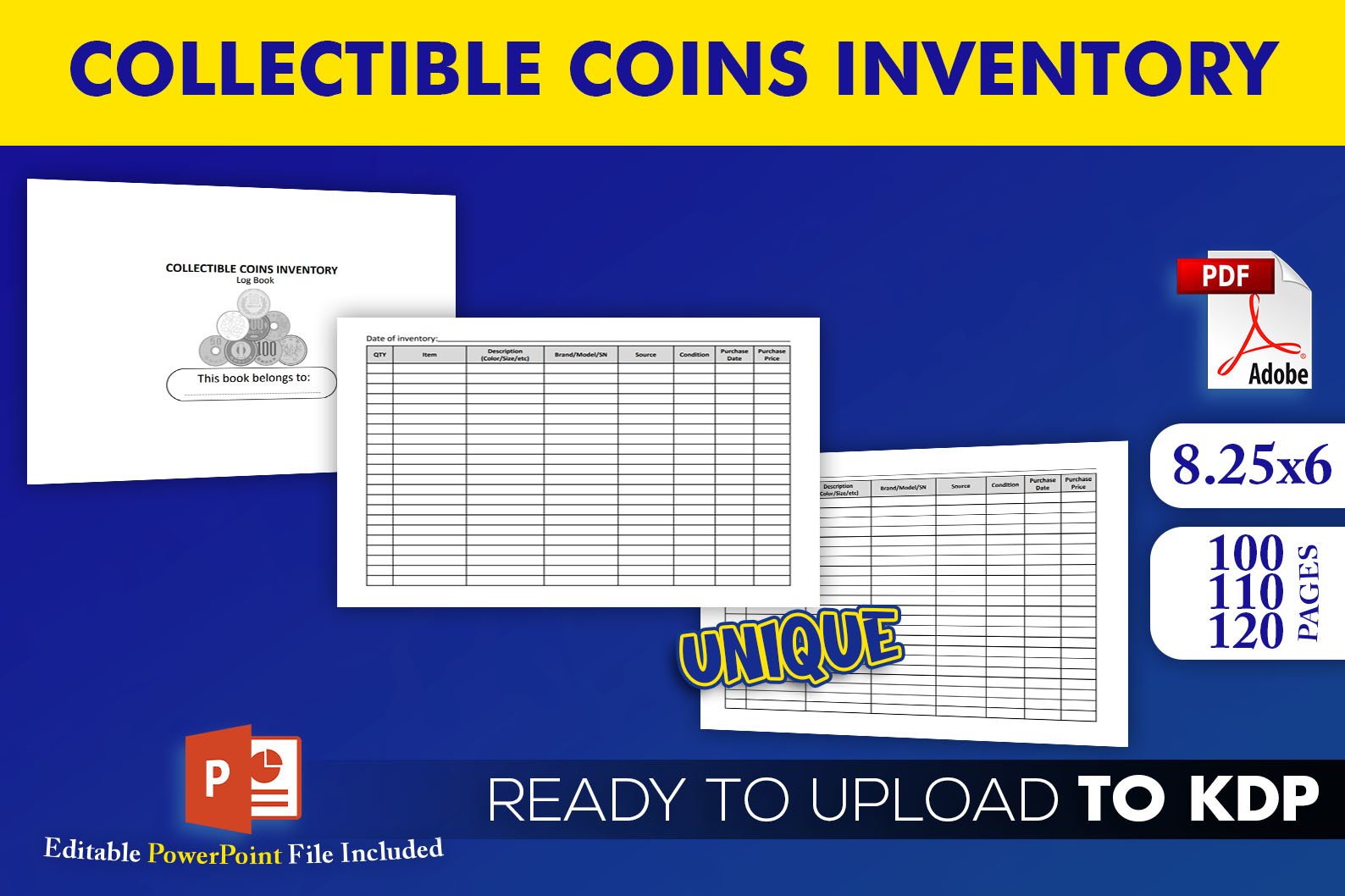 Collectible Coins Inventory Log Book KDP Interior Template (912320 ...