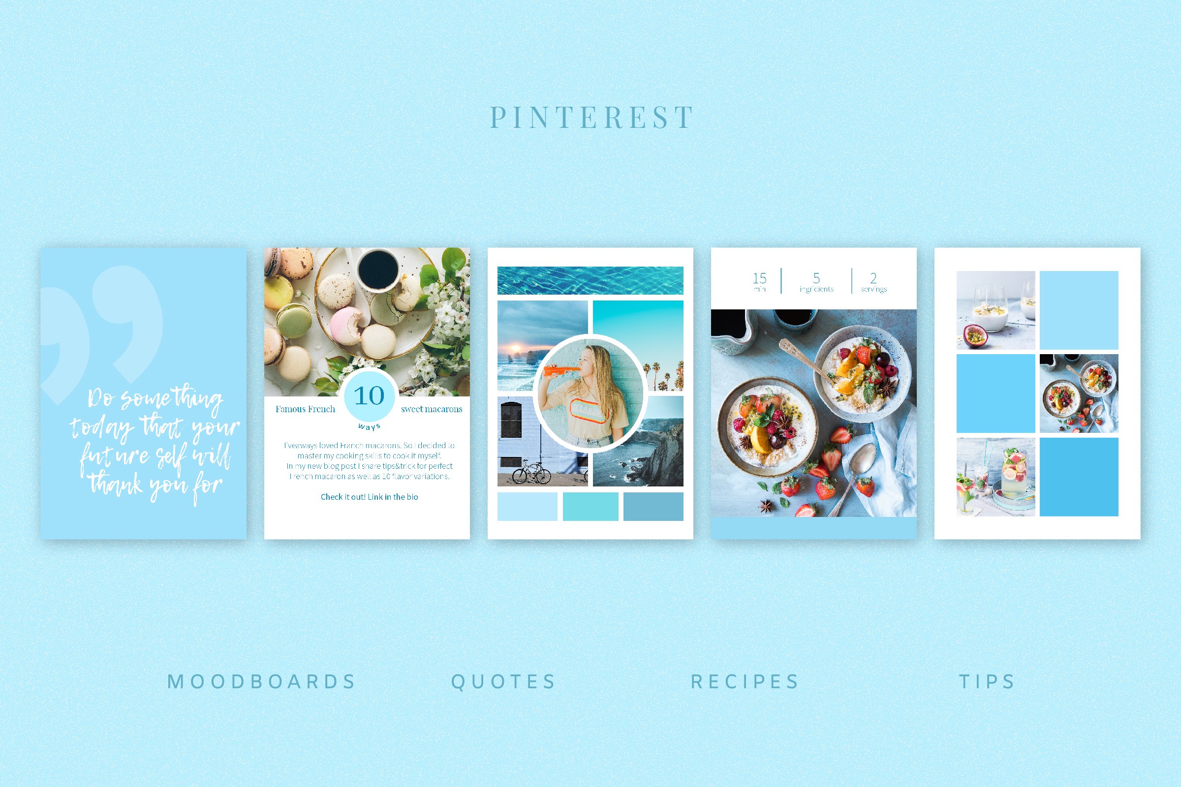 Blue | Pinterest PSD templates pack (36652) | Presentation Templates ...