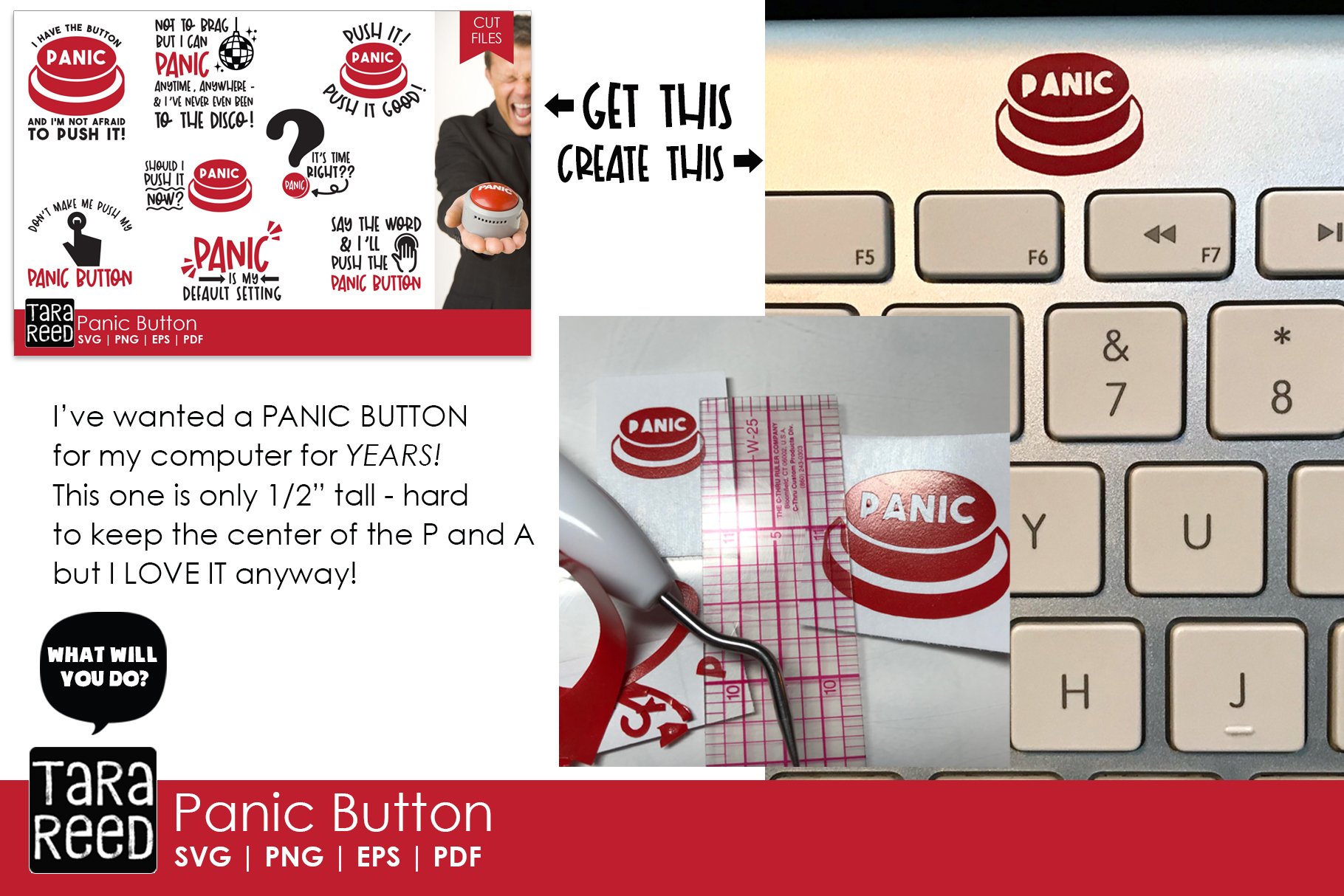 Panic Button SVG and Cut Files for Crafters (193880) | Cut Files ...