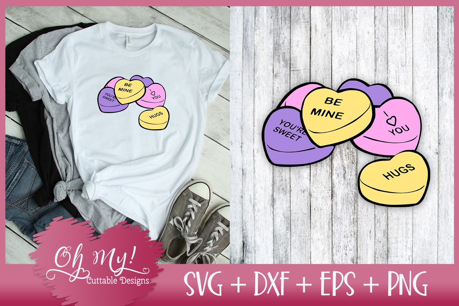Conversation Hearts - SVG DXF EPS PNG Cutting File (193729) | SVGs ...