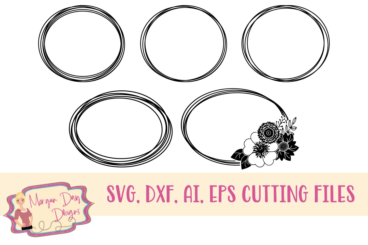 Circle Frame Set SVG, DXF, AI, EPS (168994) | Cut Files | Design Bundles