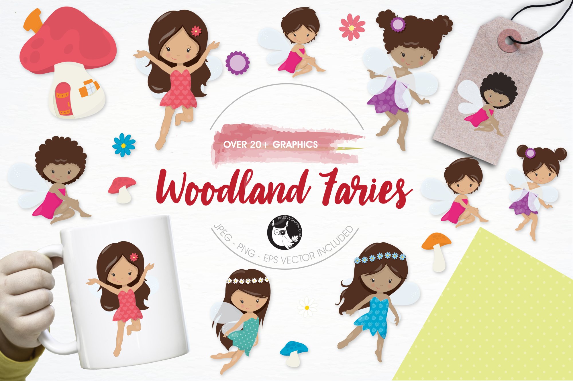 Woodland Fairies graphics and illustrations (14475) | Illustrations ...