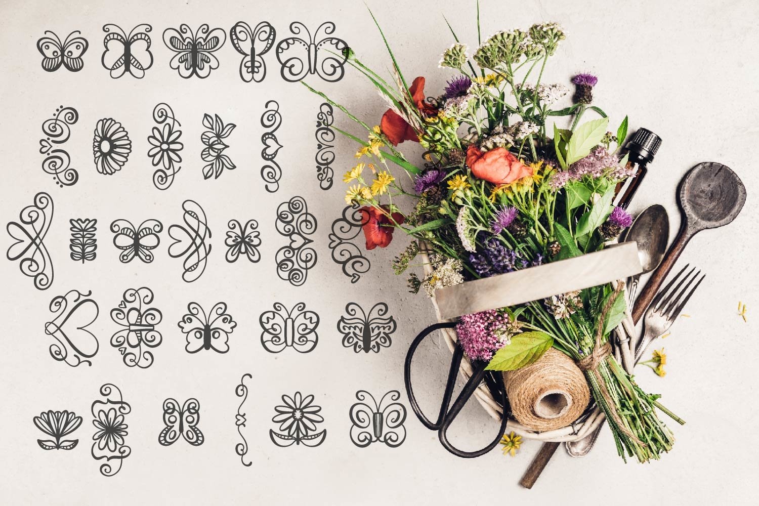 Hand Drawn Flourishes (235027) | Dingbats | Font Bundles