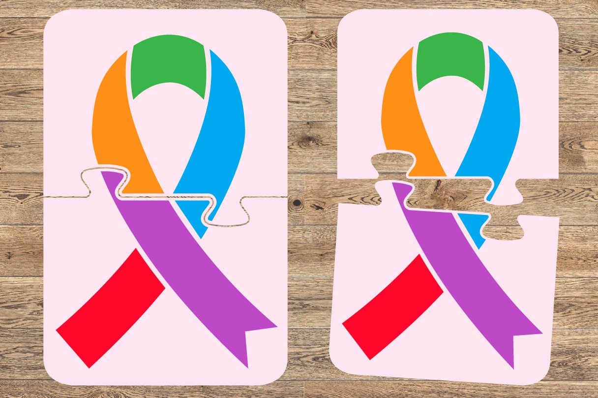 Ribbon Puzzle Autism Awareness SVG Awareness love hope 1340s (234504 ...