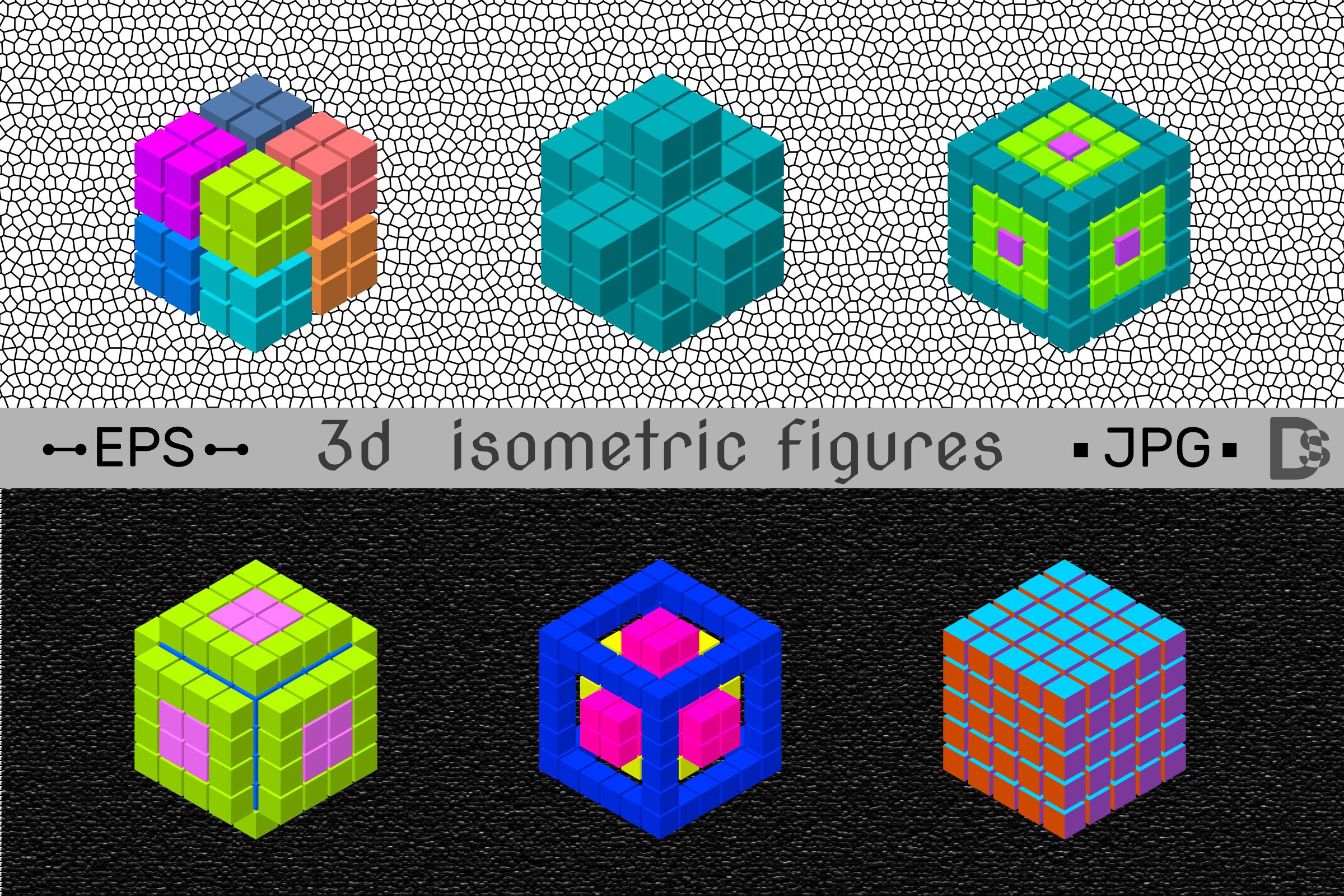 3d isometric figures clipart. Vector illustrations (763783) | Vectors ...