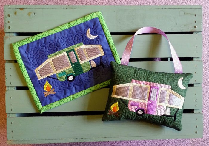 Pop Up Camper Mug Rug or Doorknob Hanger Pattern - Machine Embroidery ...