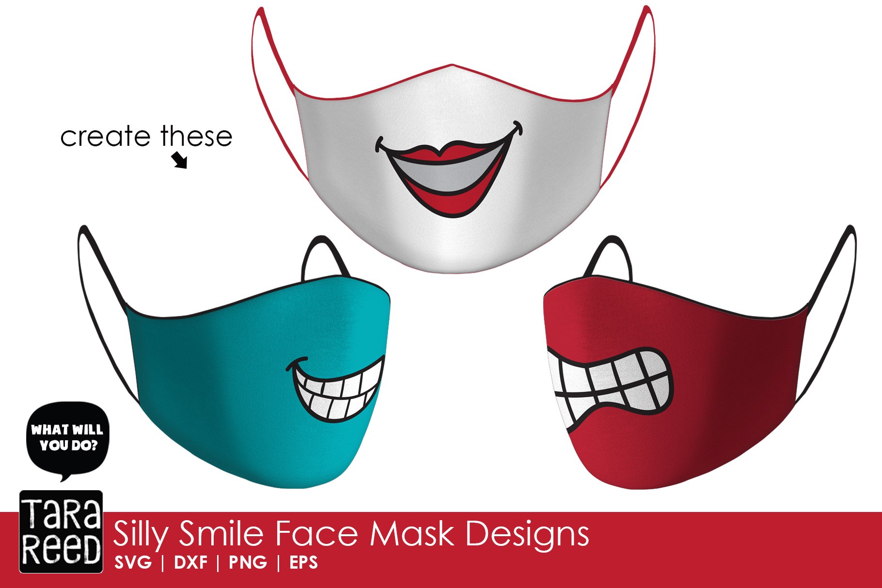 Silly Smile Face Mask Designs - SVG and Cut Files (753903) | Cut Files ...
