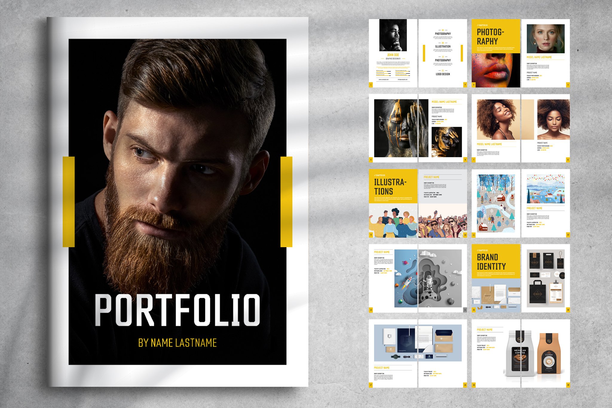 Portfolio Print Layout (1280799) | Brochures | Design Bundles