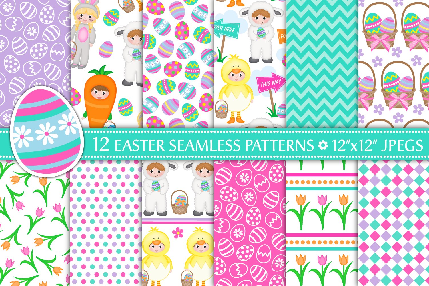 easter digital paper, Easter patterns, easter - P36 (214375) | Patterns ...