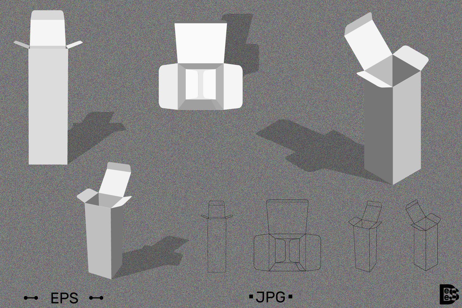 Opened box clipart. 3d Vector illustration. (984265)