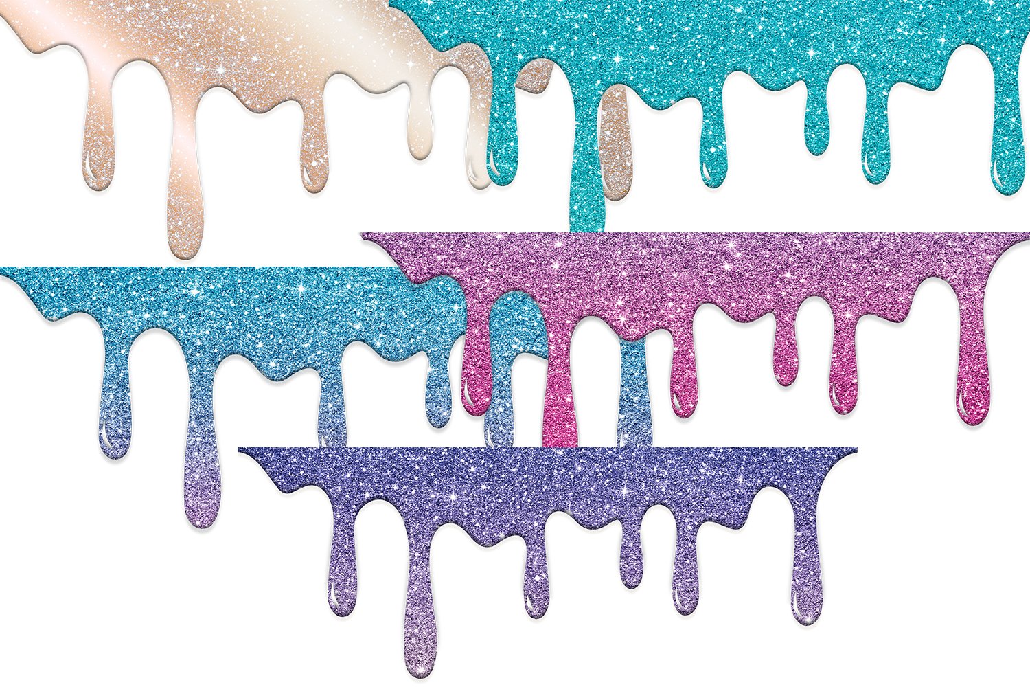 Glitter Drips Overlay (1115229) | Textures | Design Bundles