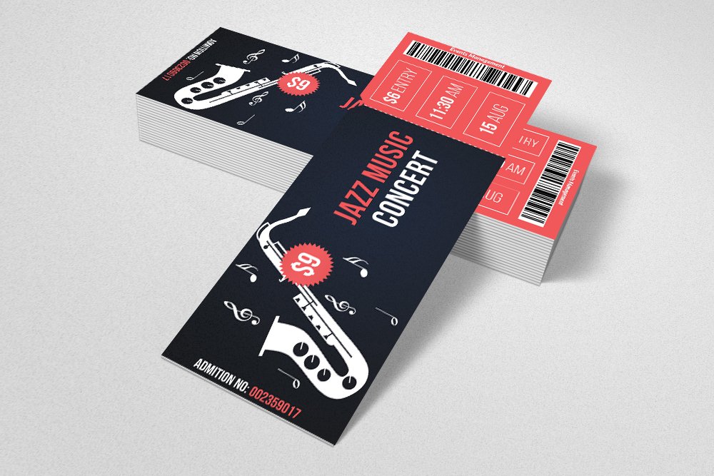 Jazz Music Concert Ticket (256241) | Flyers | Design Bundles