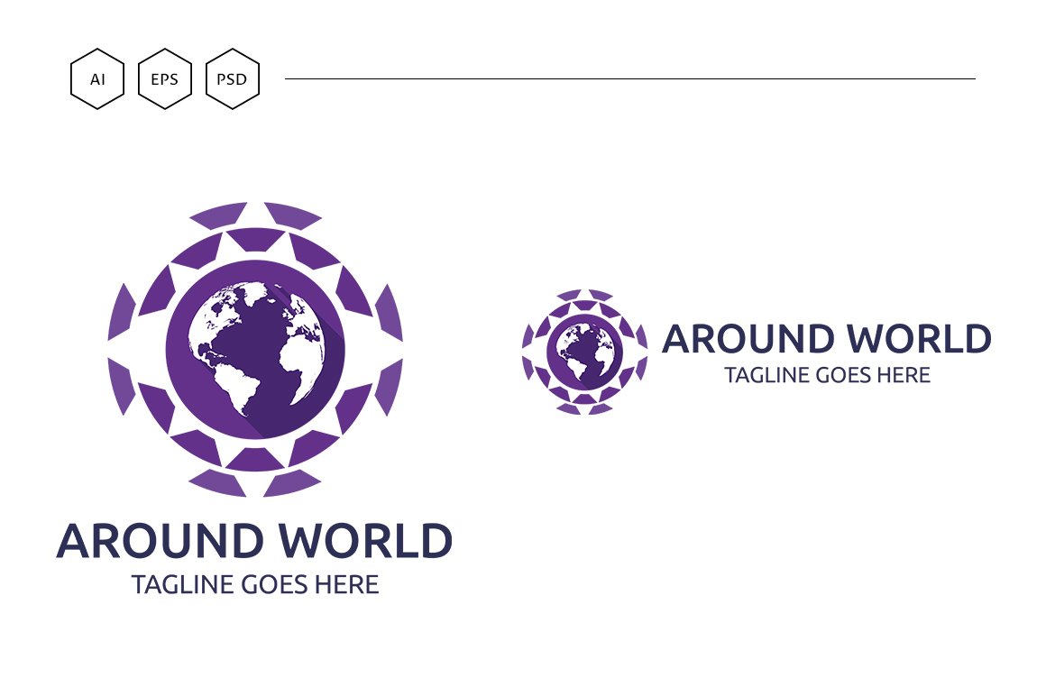 Around World Logo (684318) | Logos | Design Bundles
