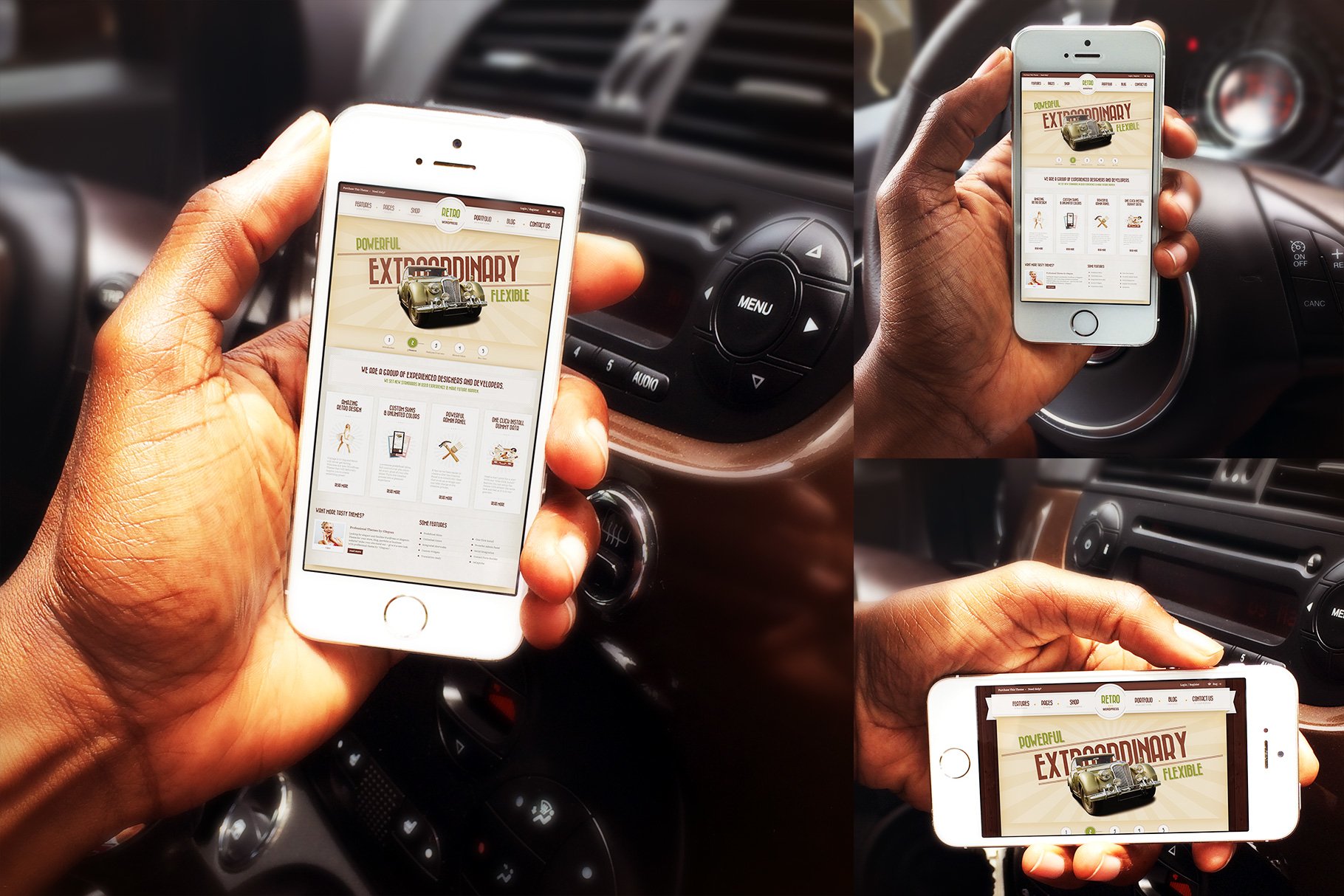 Smart Phone in Car Mockup Templates (315413) | Mockups | Design Bundles