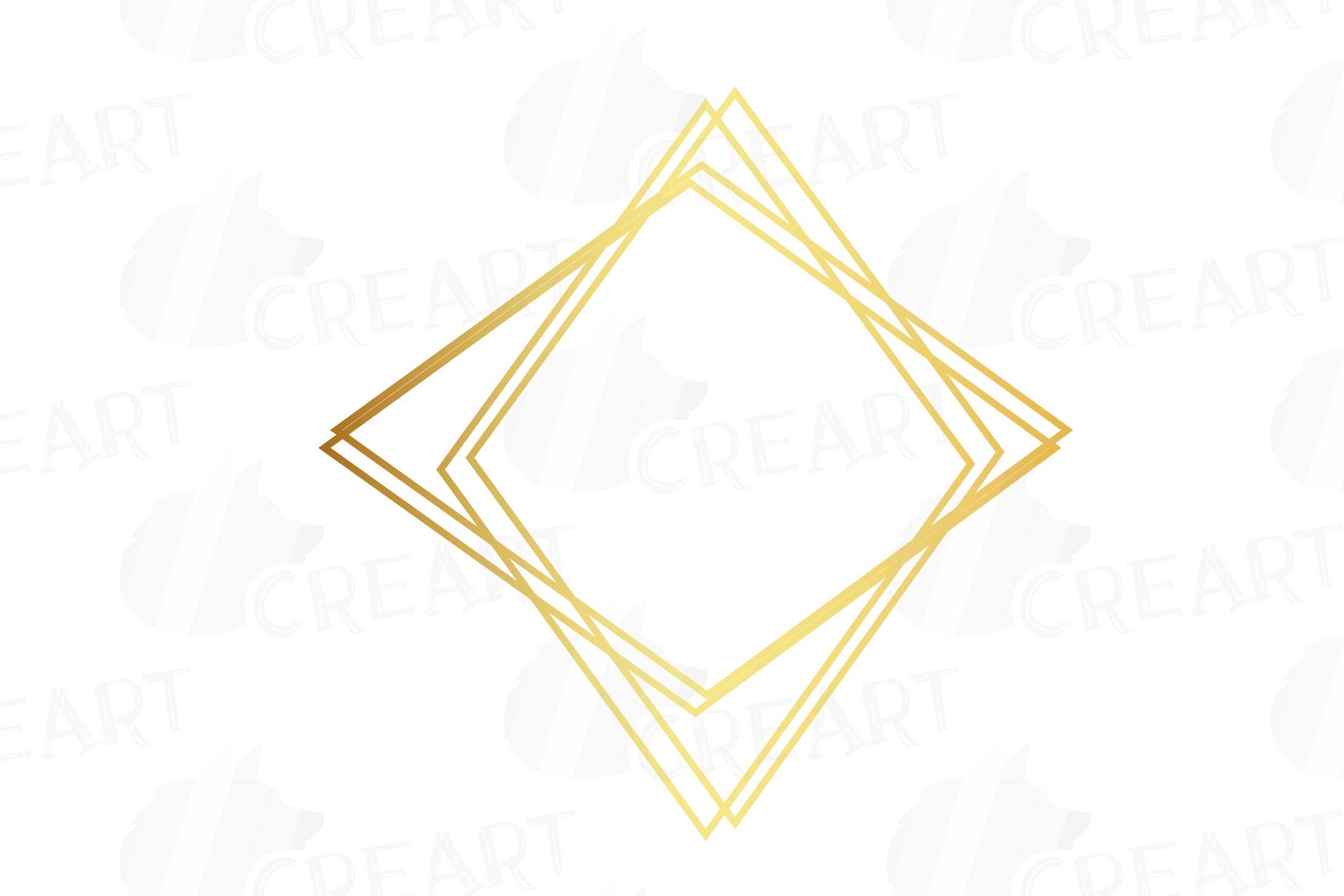 Elegant wedding geometric golden frames, lineal frames png (156621 ...