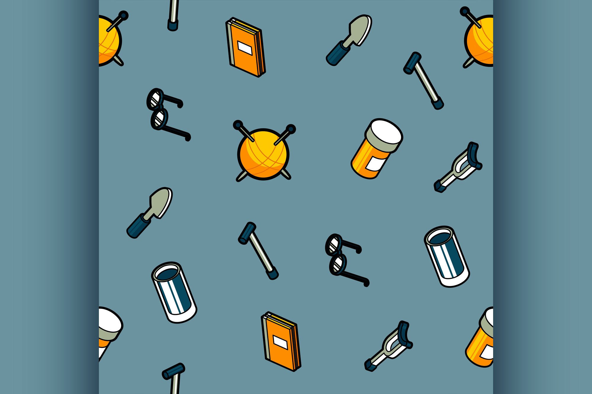 Old age color outline isometric pattern (750620) | Illustrations ...