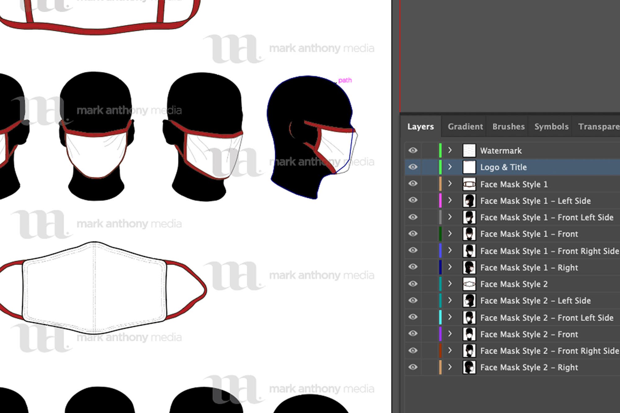 Face Masks - Vector Mockup Template (999859) | Clothing | Design Bundles