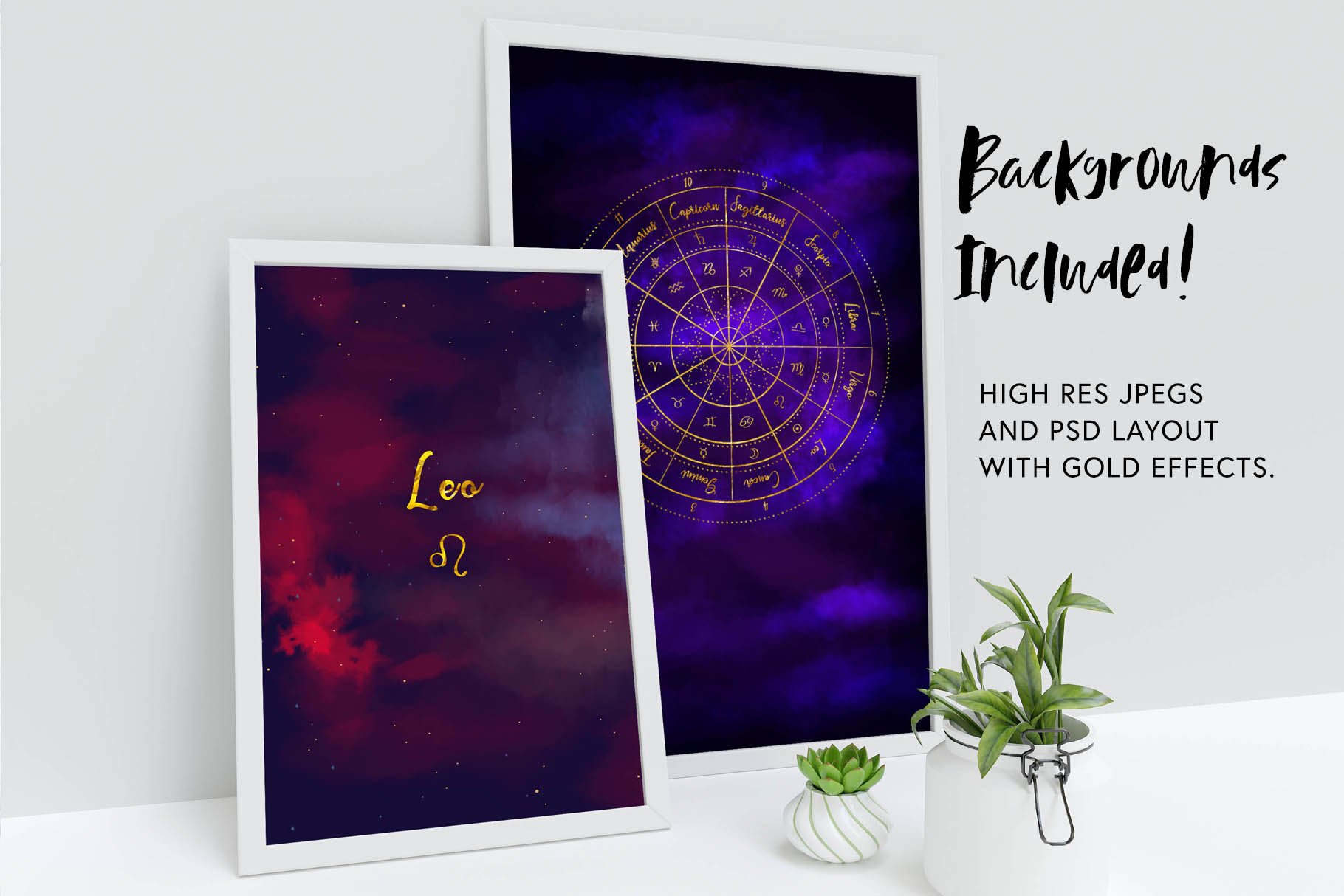 Astrology Vector Set & Birth Chart (236224) | Backgrounds | Design Bundles