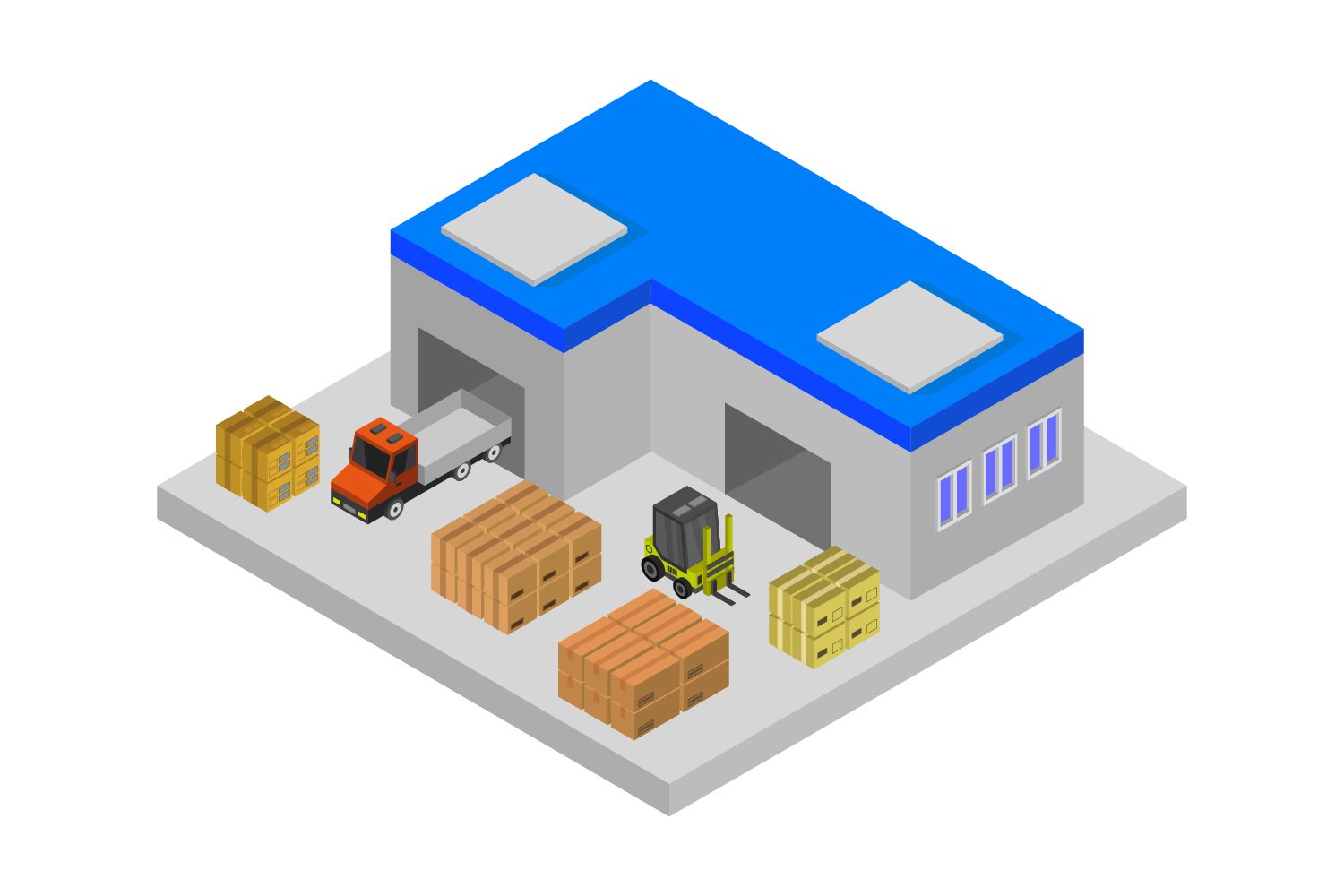 isometric warehouse (593881) | Icons | Design Bundles