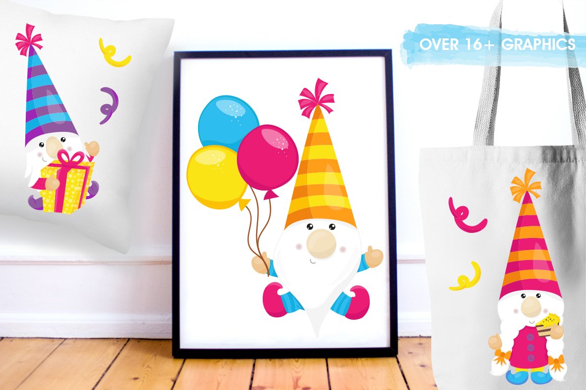 Party Gnomes Graphics and illustrations